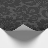 Velvet Black Damask Wrapping Paper | Zazzle