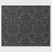 Velvet Black Damask Wrapping Paper | Zazzle