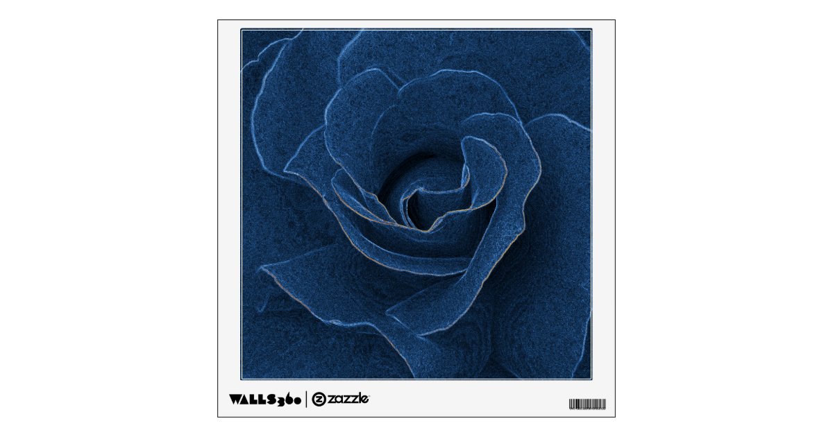 Velvet blue rose wall decal | Zazzle