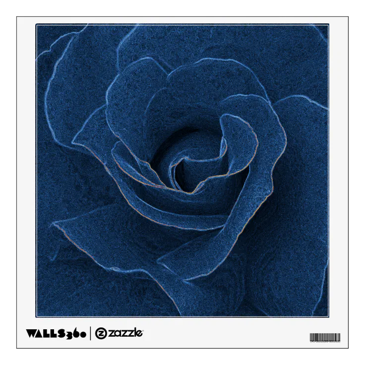 Velvet blue rose wall decal | Zazzle