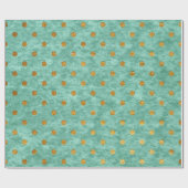 Velvet Polka Tiny Golden Dots Teal Aqua Tiffany Wrapping Paper | Zazzle