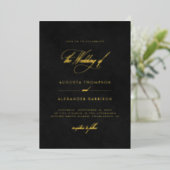 Velvet Texture Imitation & Gold Classy Wedding Foil Invitation | Zazzle