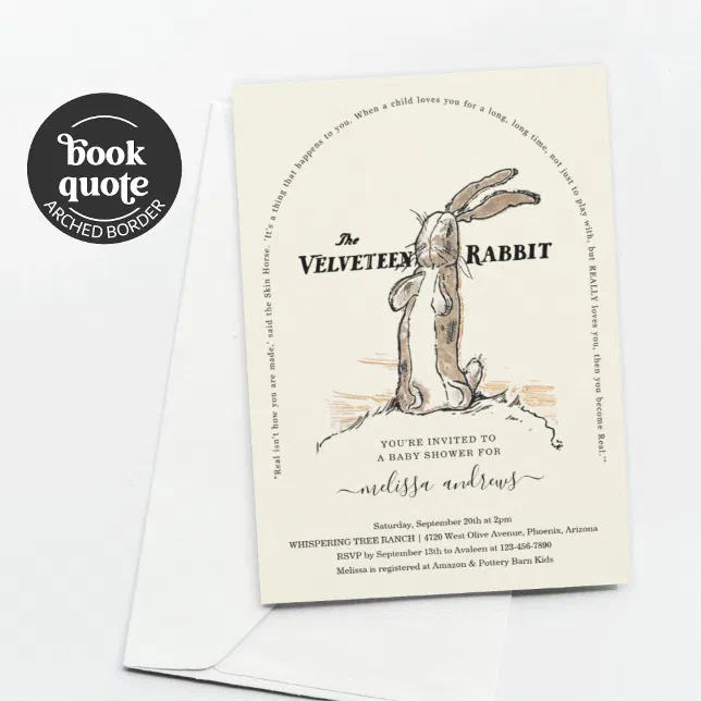 Velveteen Rabbit Baby Shower Invitation | Zazzle