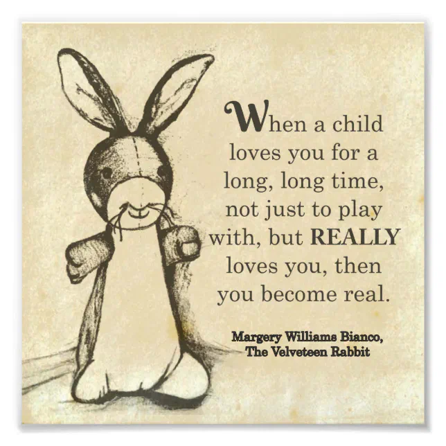 Velveteen Rabbit Book Quote Wall Art | Zazzle
