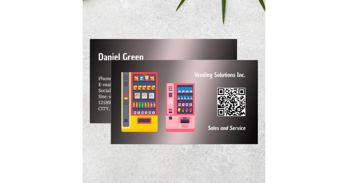Vending Custom QR Business Card | Zazzle
