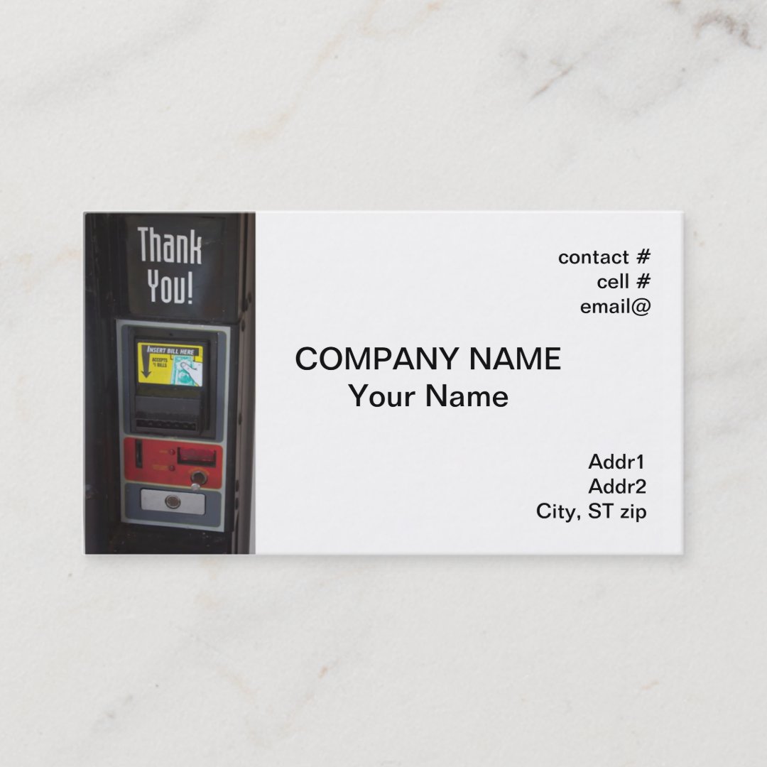 vending machine business card | Zazzle