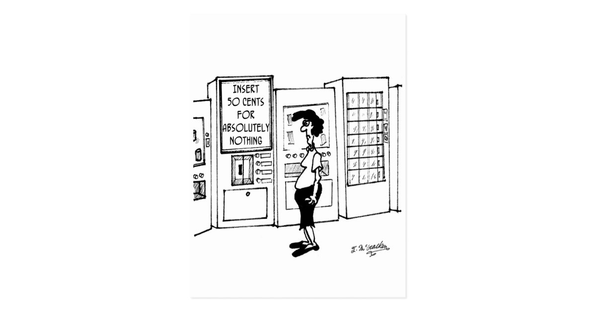 Vending Machine Cartoon 2988 Postcard | Zazzle.com