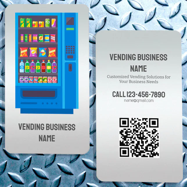 Vending Machine Custom QR Business Card | Zazzle