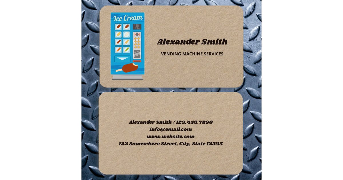 Vending Machines Kraft Business Card | Zazzle