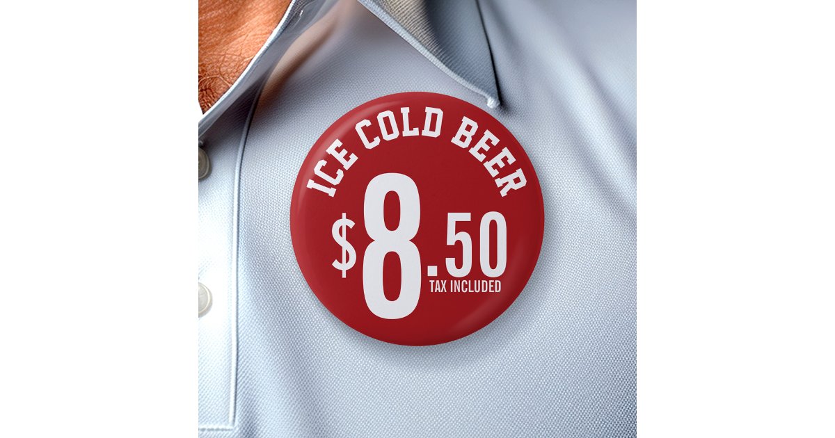 Vendor Concession Supplies - Ice Cold Beer Seller Pinback Button | Zazzle