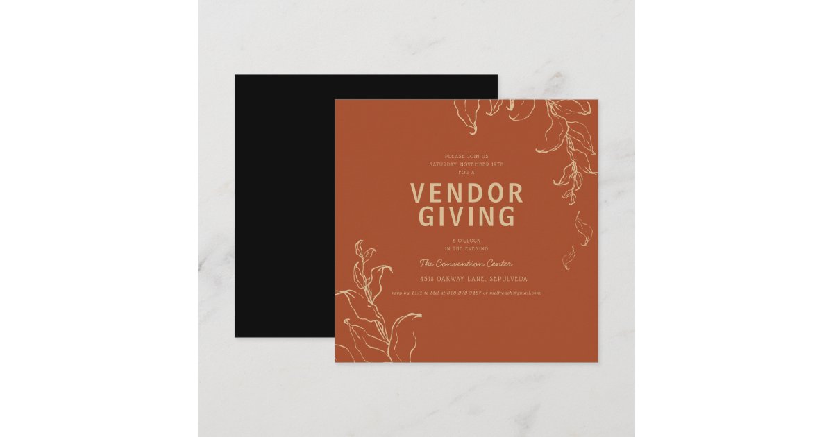 Vendor | Thanksgiving Party Invitation | Zazzle