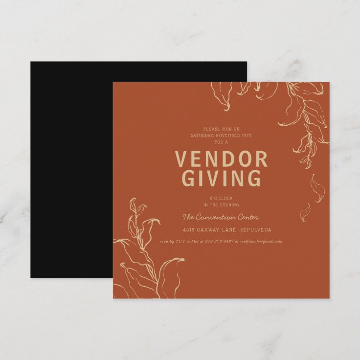 Vendor | Thanksgiving Party Invitation | Zazzle