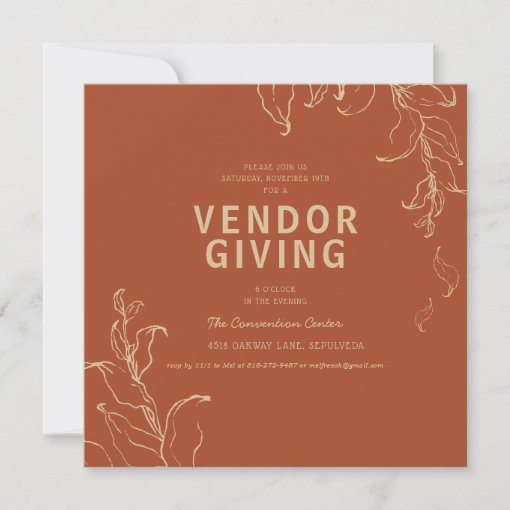 Vendor | Thanksgiving Party Invitation | Zazzle