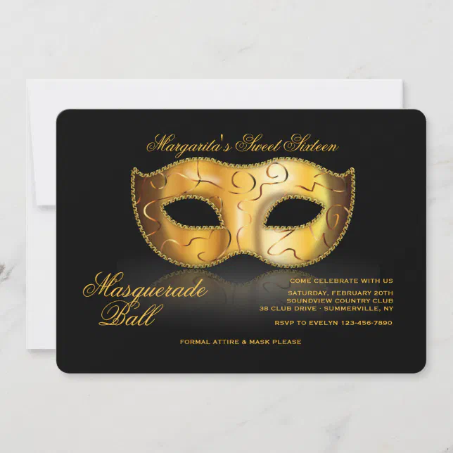 Venetian Mask Invitation | Zazzle