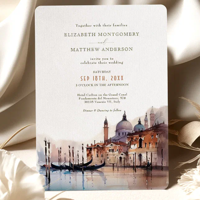 Venetian Splendor Wedding Basilica della Salute In Invitation | Zazzle
