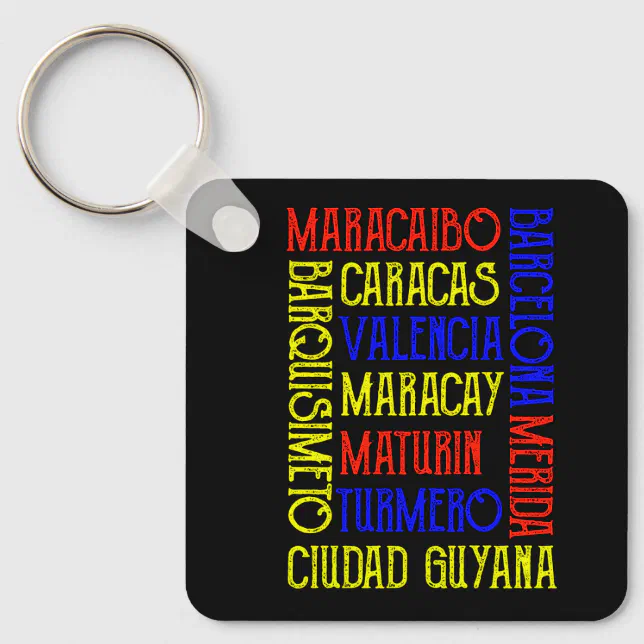 Venezuela Caracas City Names Keychain | Zazzle