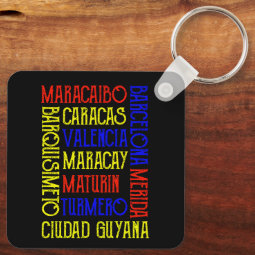 Venezuela Caracas City Names Keychain | Zazzle