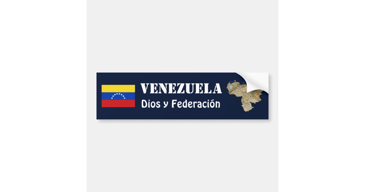 Venezuela Flag + Map Bumper Sticker | Zazzle