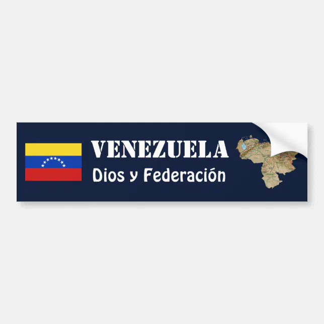 Venezuela Flag + Map Bumper Sticker | Zazzle