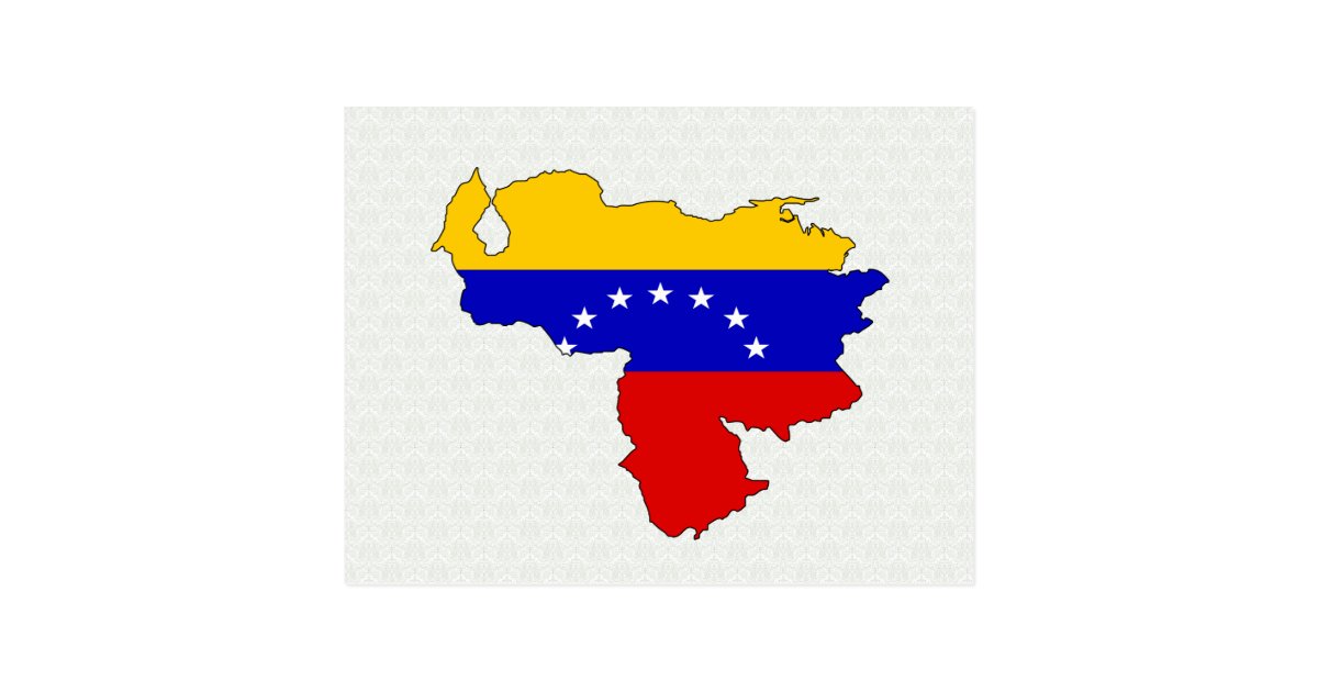 Venezuela Flag Map full size Postcard | Zazzle.com