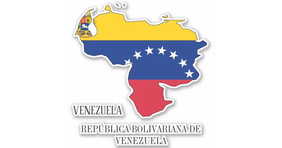 Venezuela Flag Map Sticker | Zazzle