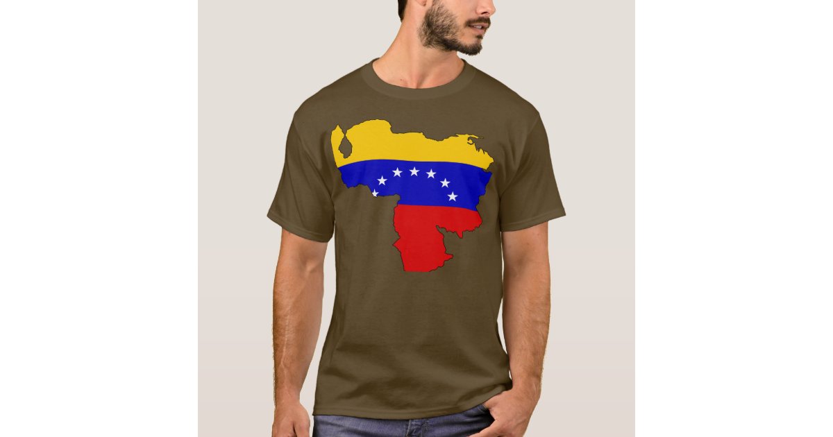 Venezuela flag map T-Shirt | Zazzle