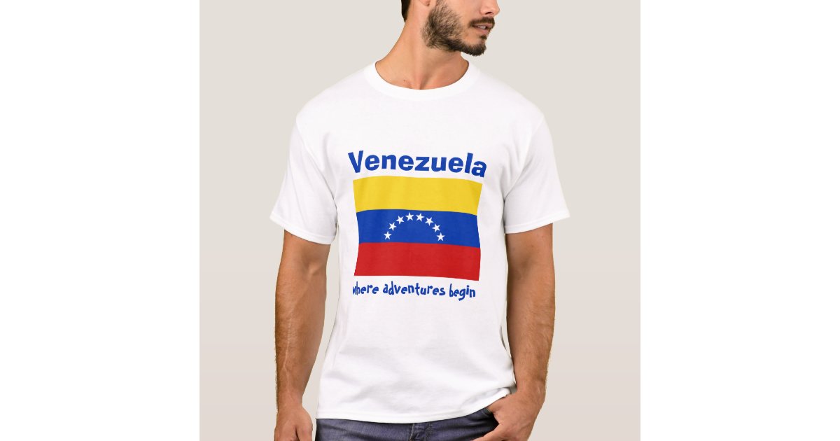 Venezuela Flag + Map + Text T-Shirt | Zazzle