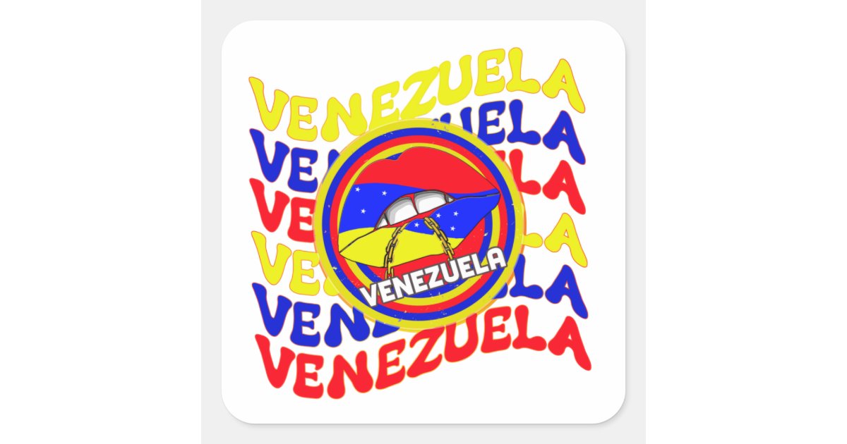 Venezuela Flag Venezuelan Pride Lips Square Sticker | Zazzle