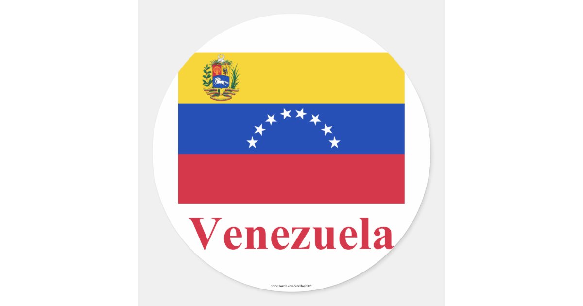 Venezuela Flag with Name Classic Round Sticker | Zazzle