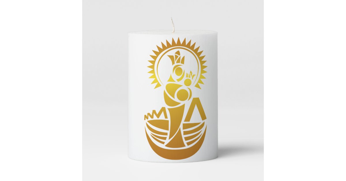 Venezuela Maracaibo Virgen Chinita Chiquinquira Pillar Candle | Zazzle