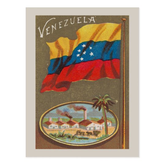 Venezuela vintage with flag postcard | Zazzle.com