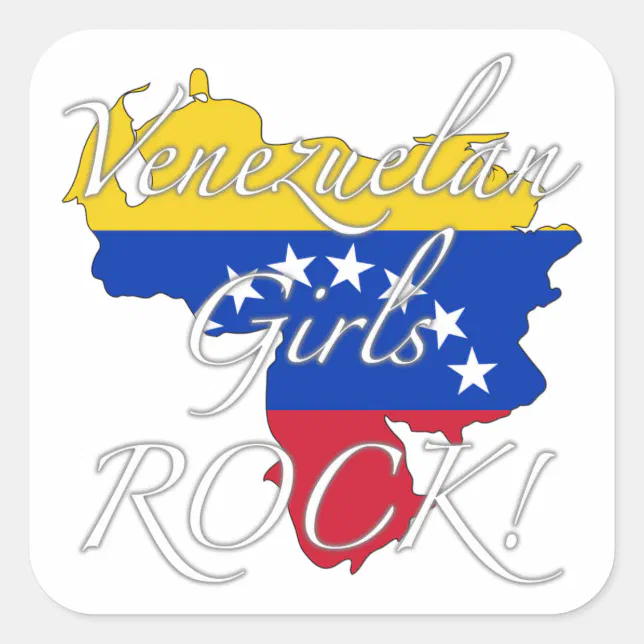 Venezuelan Girls Rock! Square Sticker | Zazzle