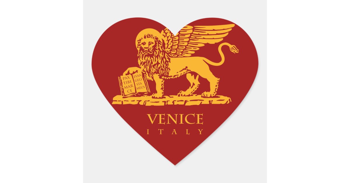 Venice Coat of Arms Heart Sticker | Zazzle
