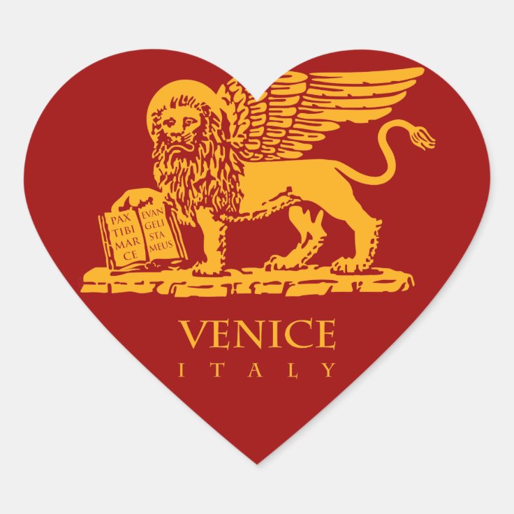Venice Coat of Arms Heart Sticker | Zazzle