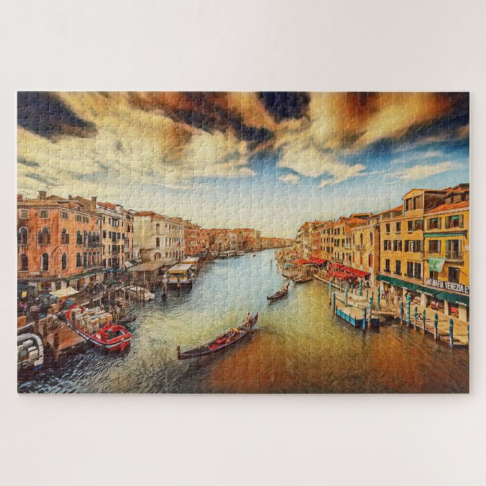 Venice grand canal with gondolas jigsaw puzzle | Zazzle.com