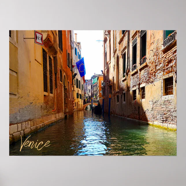 Venice Italy Canal Living Pretty Little Bridge Poster | Zazzle