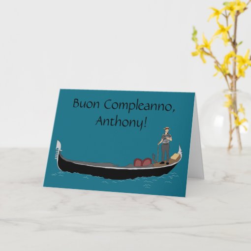 Venice, Italy Gondola and Gondolier Birthday Card | Zazzle