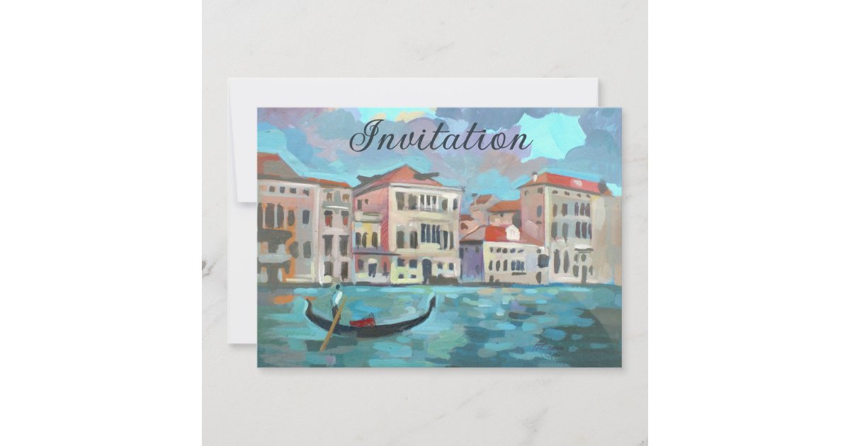 Venice, Italy - Gondola Boat Traghetto Invitation | Zazzle