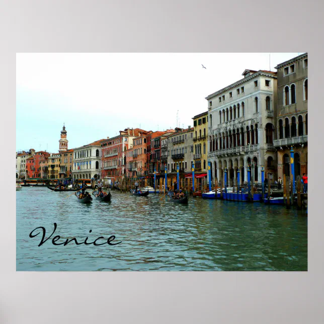 Venice, Italy Gondolas on the Grand Canal Poster | Zazzle