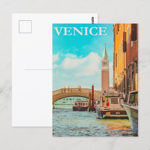 Venice, Italy Vintage Travel Postcard | Zazzle