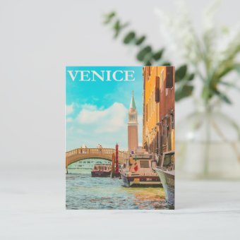 Venice, Italy Vintage Travel Postcard | Zazzle