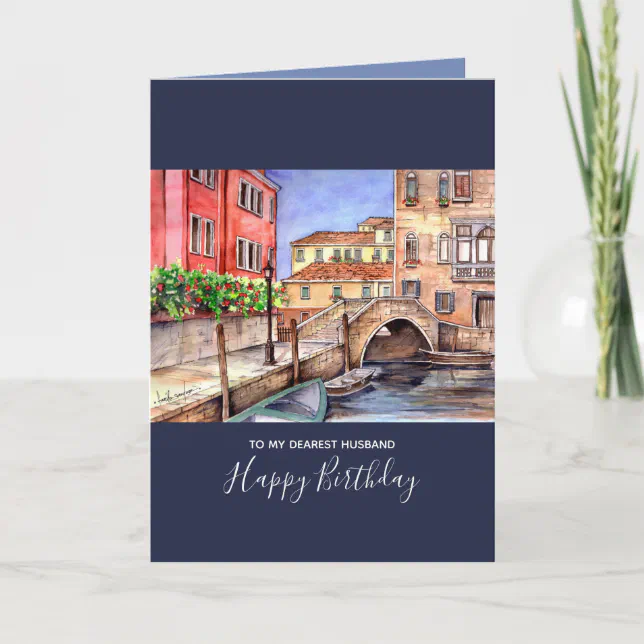 Venice - Pen & Wash Watercolor Card | Zazzle