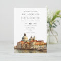 Venice Skyline Watercolor QR Code Wedding Invitation | Zazzle