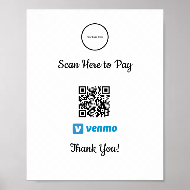 Venmo Mobile Payment | Scan To Pay Poster | Zazzle