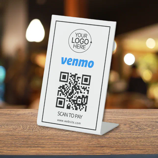 Venmo QR Code Payment Add Logo Contactless Pedestal Sign | Zazzle