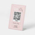 Venmo QR Code Payment Blush Pink Logo Scannable Pedestal Sign | Zazzle