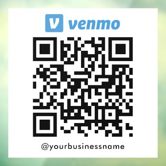 Venmo QR Code Payment Scan to Pay White Window Cling | Zazzle