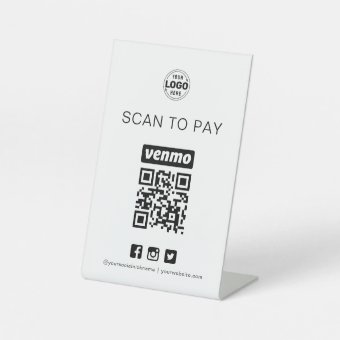 Venmo QR Code Sign Scan to Pay Business | Zazzle