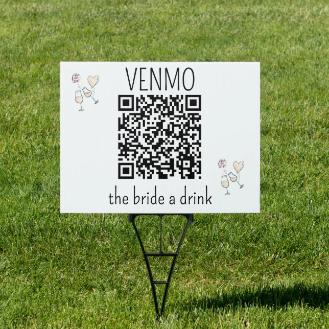 VENMO the Bride a Drink Bachelorette Party Custom Sign | Zazzle