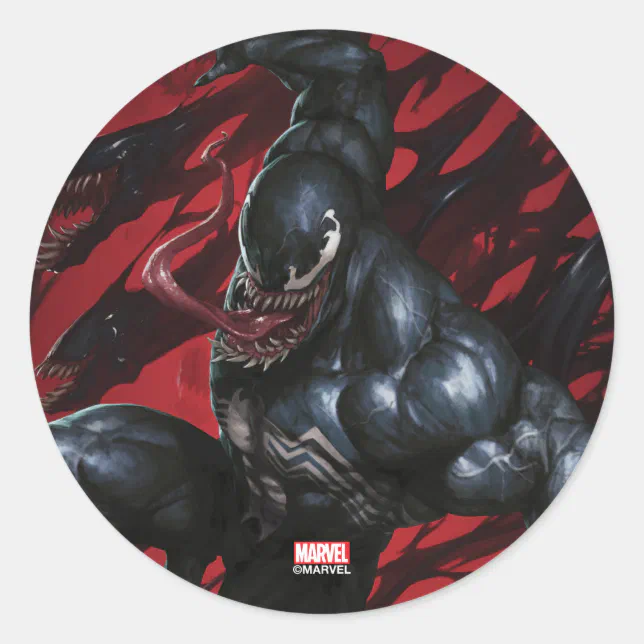 Venom Flow of Tendrils Classic Round Sticker | Zazzle